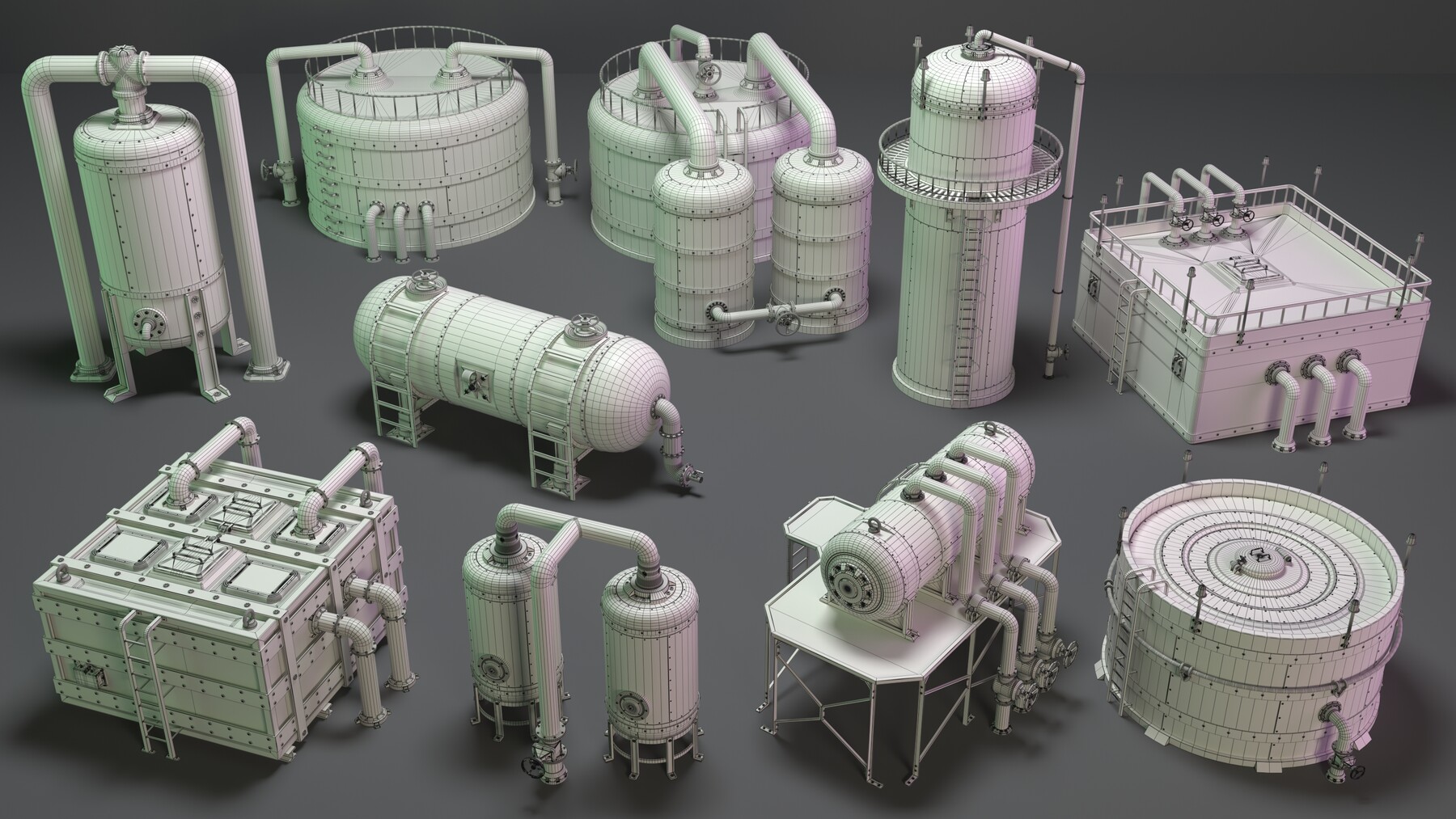 ArtStation - Industrial Tanks - part - 3 - 10 pieces | Resources