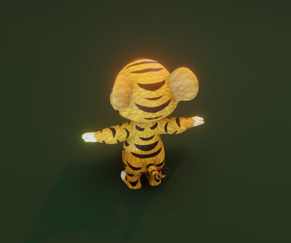 ArtStation - Cartoon Tiger Animated 3D Model | Game Assets