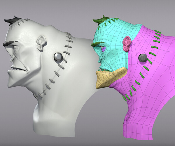 ArtStation - Cartoon character Frankenstein monster base mesh | Resources