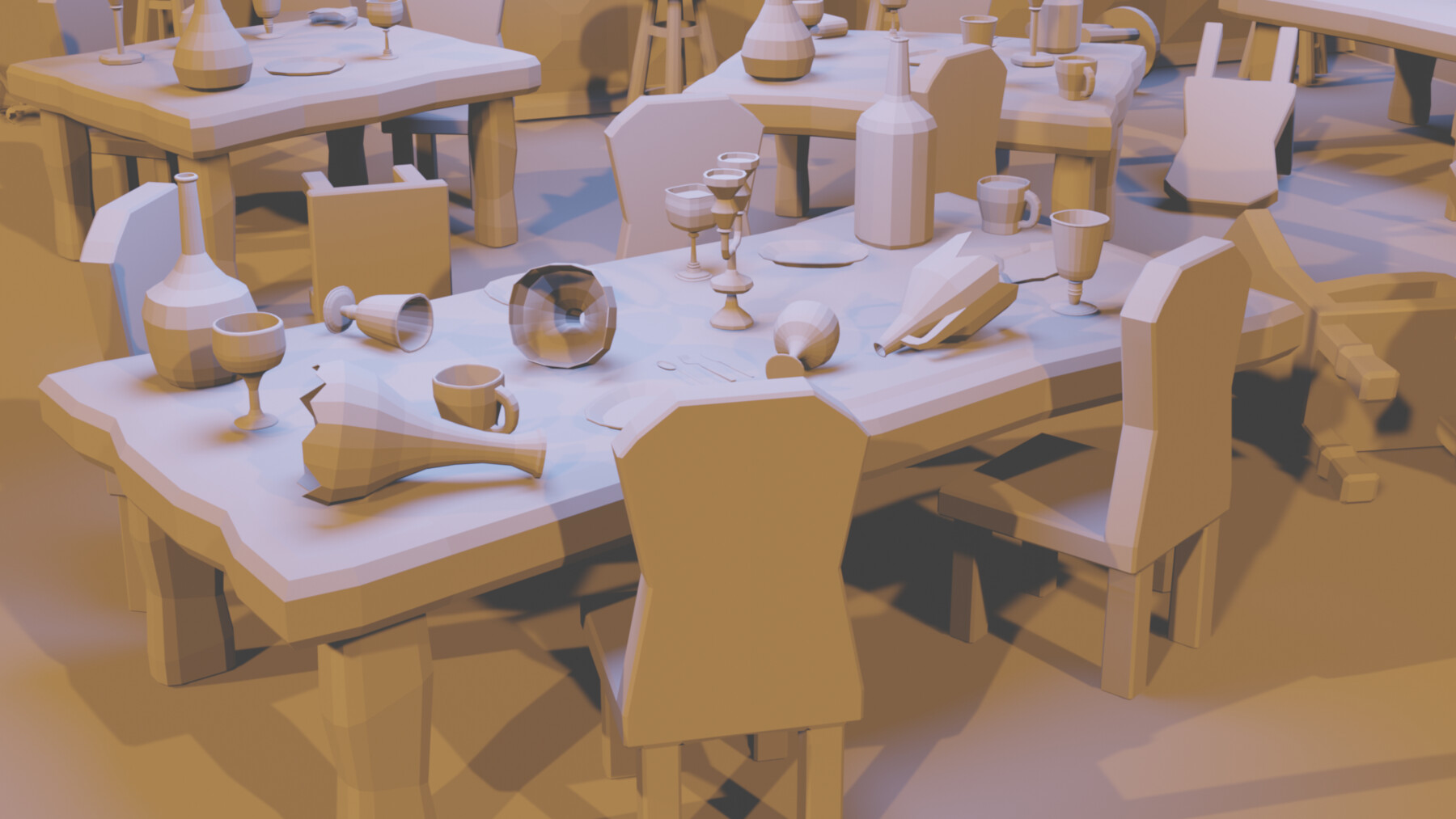 ArtStation - Bar Assets 01 - Lowpoly Basemeshes | Resources