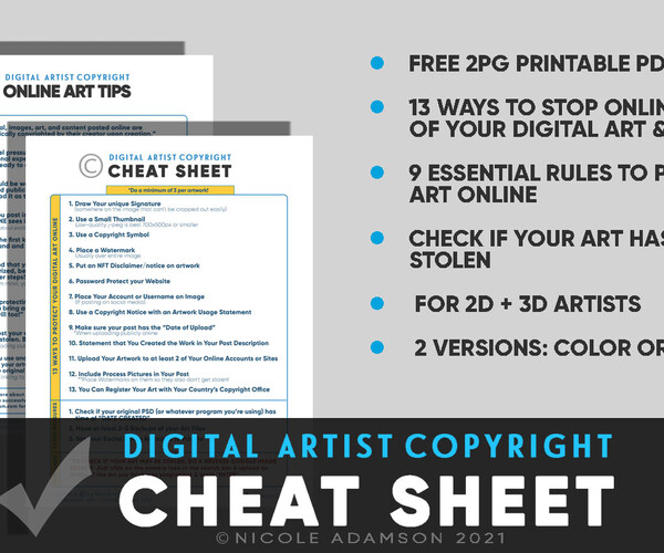 ArtStation - Digital Artist Copyright Cheat Sheet - FREE Resource ...