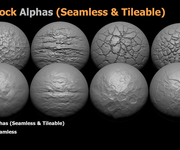 ArtStation - 100 Rock Alphas (Seamless & Tileable) | Brushes