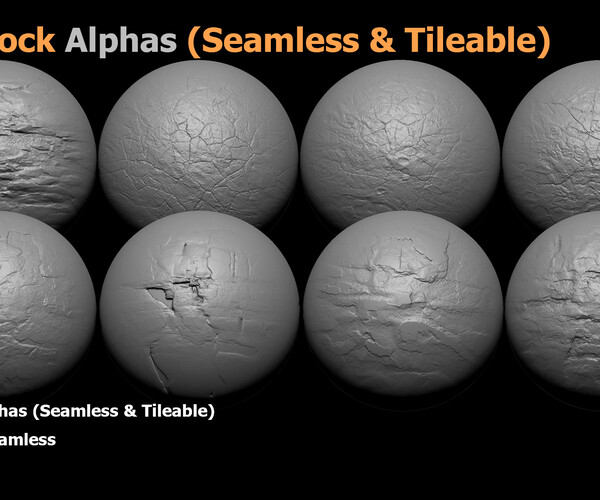 ArtStation - 100 Rock Alphas (Seamless & Tileable) | Brushes