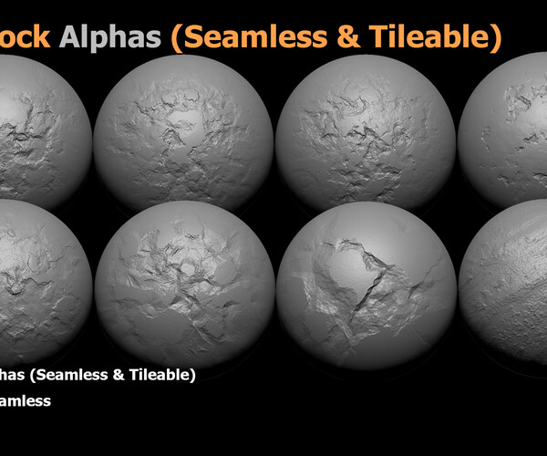 ArtStation - 100 Rock Alphas (Seamless & Tileable) | Brushes