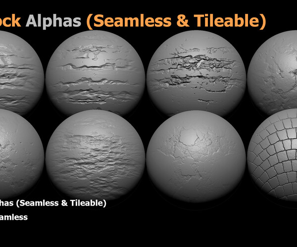 ArtStation - 100 Rock Alphas (Seamless & Tileable) | Brushes