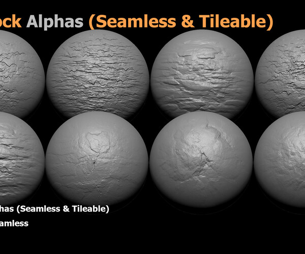 ArtStation - 100 Rock Alphas (Seamless & Tileable) | Brushes