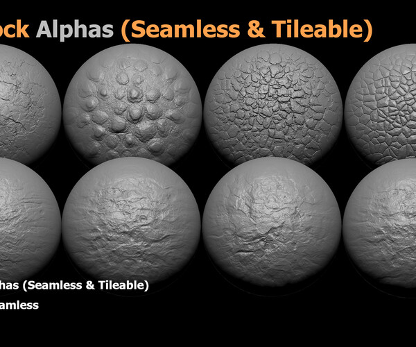 ArtStation - 100 Rock Alphas (Seamless & Tileable) | Brushes