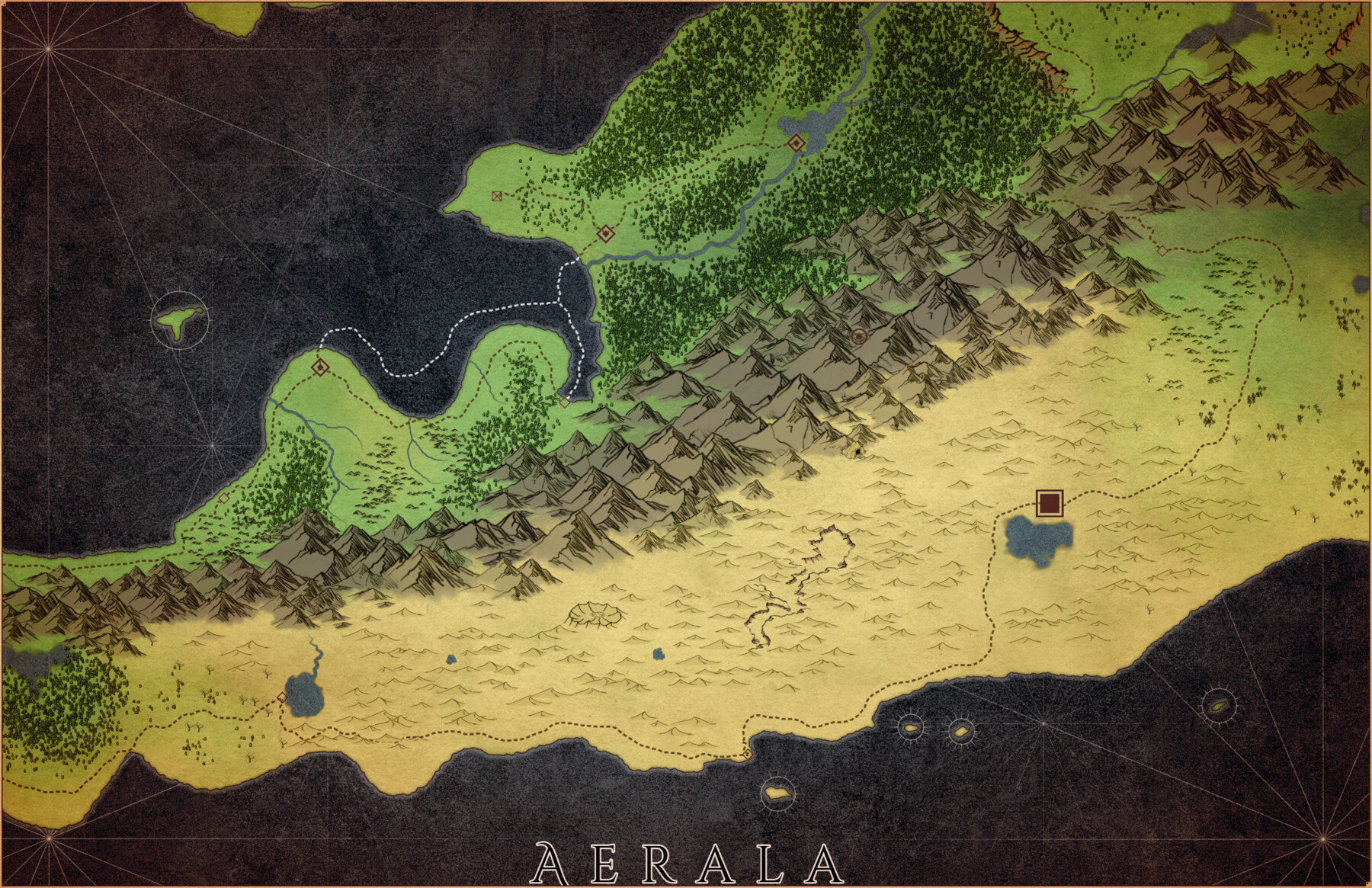 ArtStation - Fantasy Region Map | Aerala | Artworks