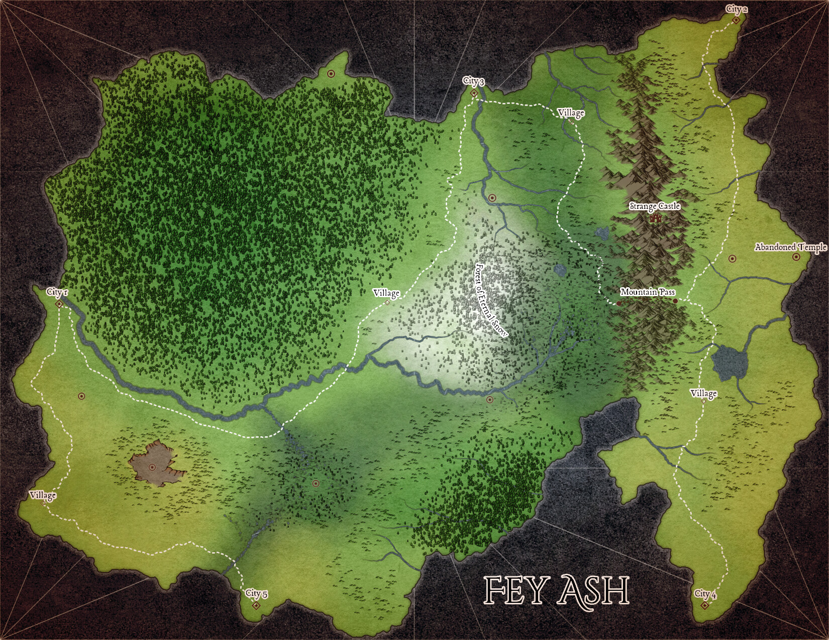 ArtStation - Fantasy Continent Map | Fey Ash | Artworks