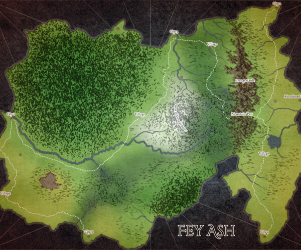 ArtStation - Fantasy Continent Map | Fey Ash | Artworks