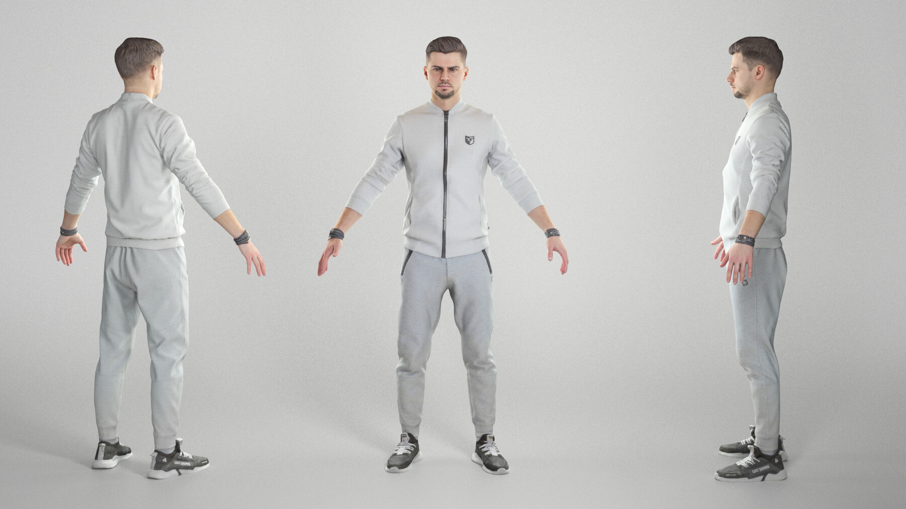 ArtStation - Handsome man in white tracksuit ready for animation 343 ...