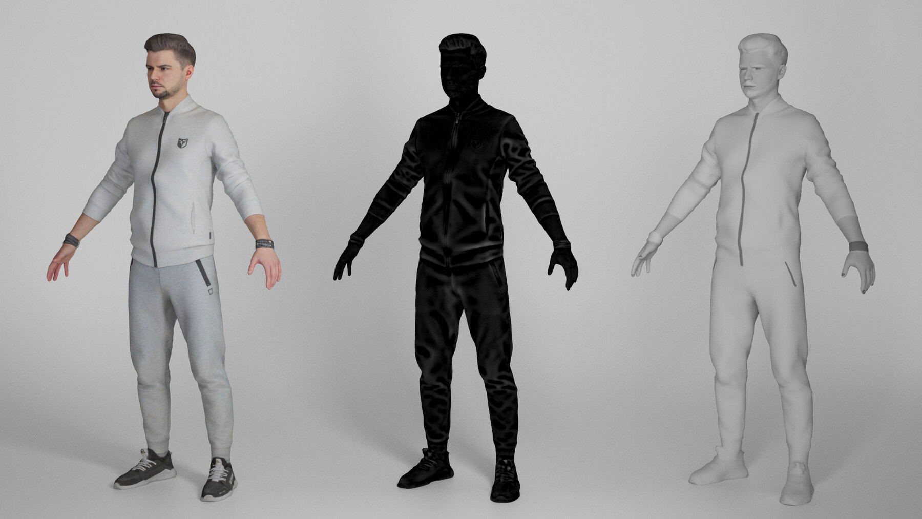 ArtStation - Handsome man in white tracksuit ready for animation 343 ...