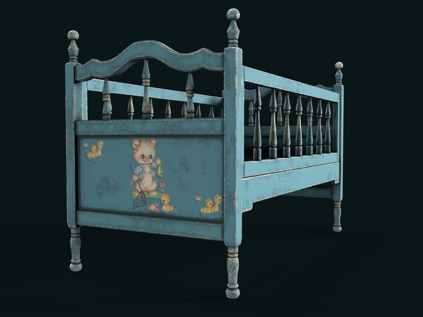 ArtStation - Game Ready Vintage Crib | Game Assets