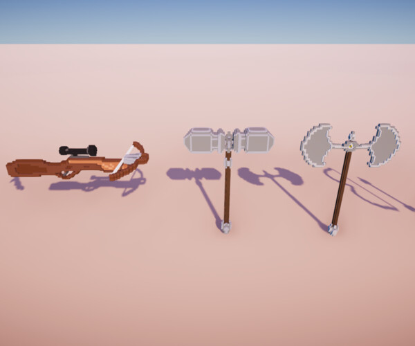 ArtStation - Weapons & tools - Fantasy Voxel Pack | Game Assets