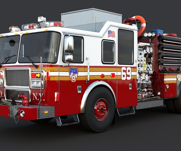 ArtStation - Fire Truck Engine FDNY | Game Assets