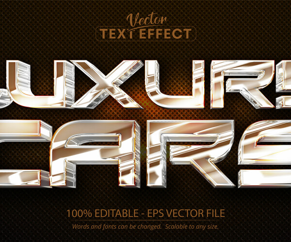 ArtStation - Chrome editable text effect, shiny silver color and ...
