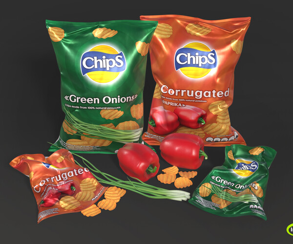 ArtStation - Packaging of chips | Game Assets