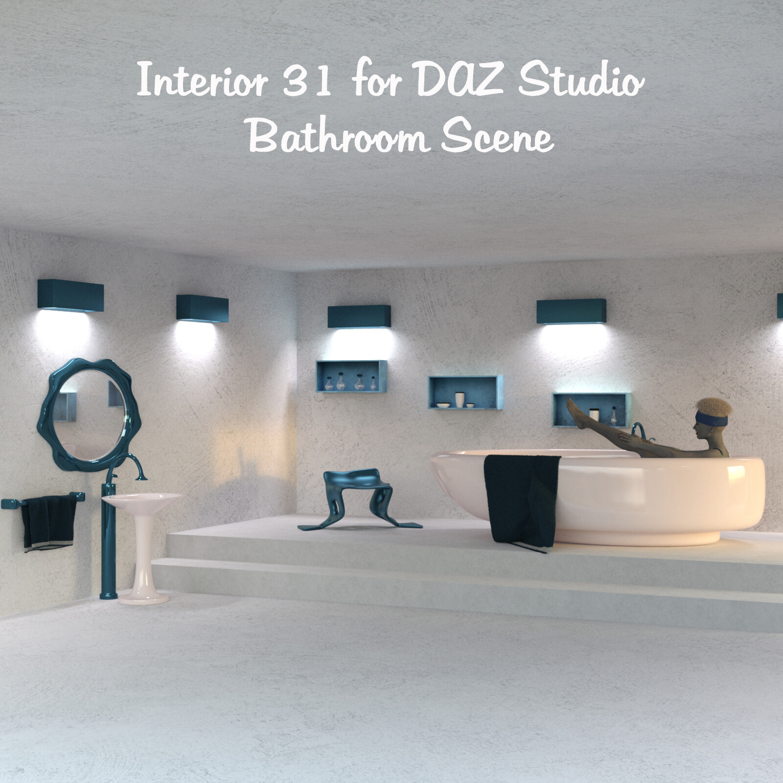 ArtStation - Interior 31 (Bathroom Scene) for DAZ Studio | Resources