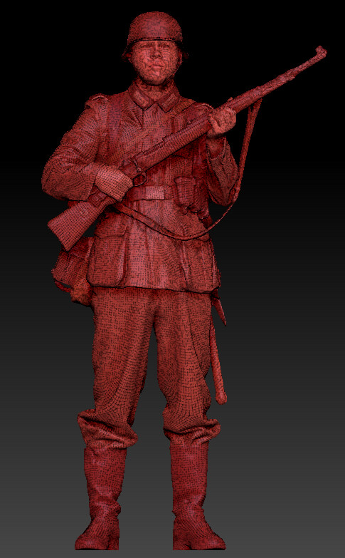 ArtStation - Fully equipped German soldier with gun 344 | Game Assets