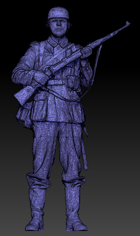 ArtStation - Fully equipped German soldier with gun 344 | Game Assets