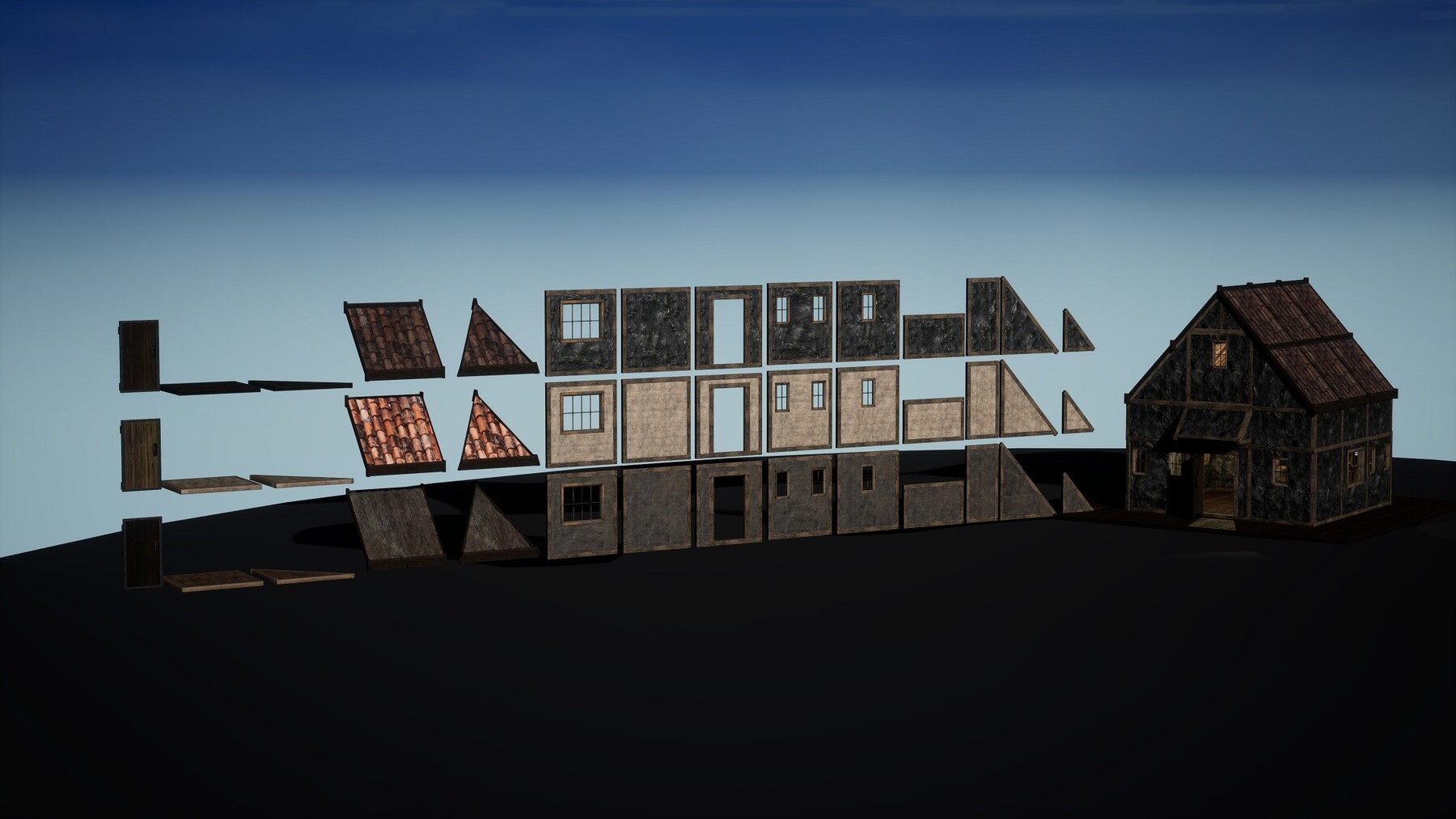 ArtStation - House-building modules 3 skins | Game Assets