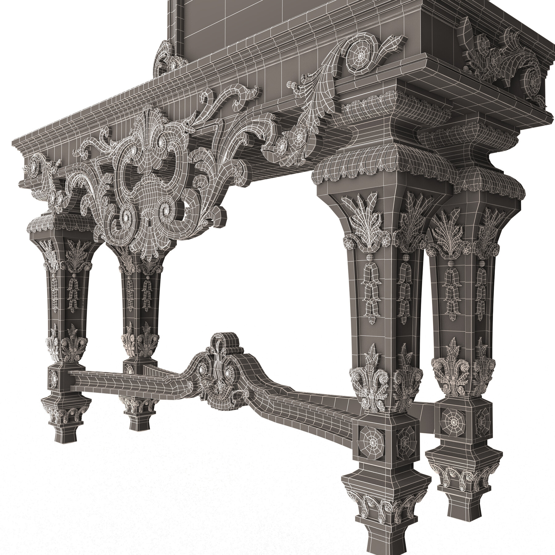 ArtStation - Classic Console Table with Mirror 01 | Resources