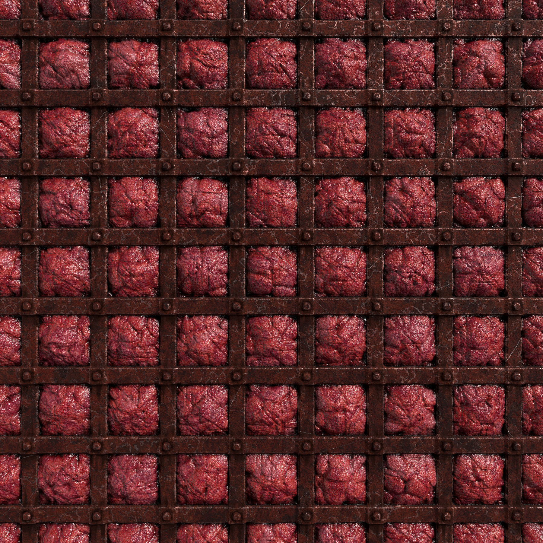 ArtStation - Flesh and Rusty Metal Bars Organic Horror PBR Procedural ...
