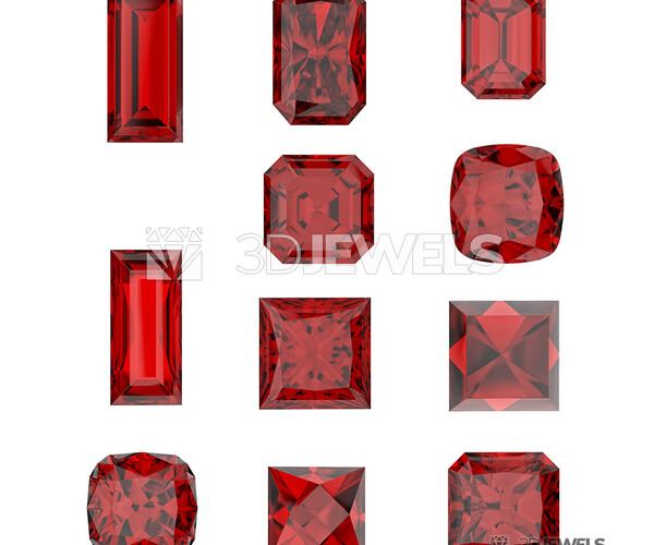 ArtStation - Gemstones in Different Square Cuts 3D Models Pack 2 ...