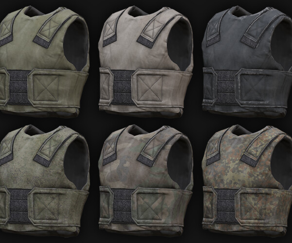 ArtStation - Armor vest / 10 skins / Game ready | Game Assets
