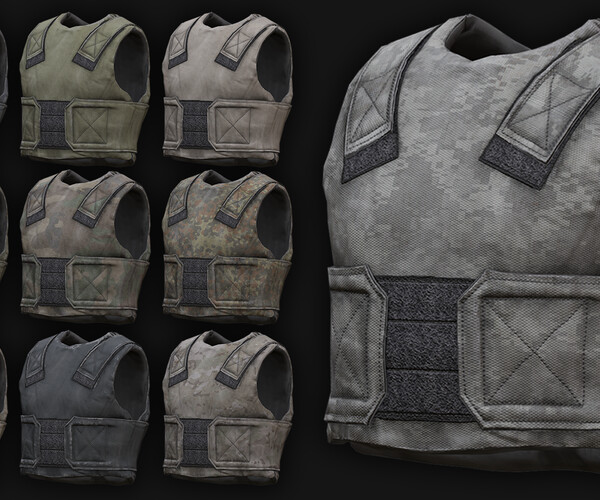 ArtStation - Armor vest / 10 skins / Game ready | Game Assets