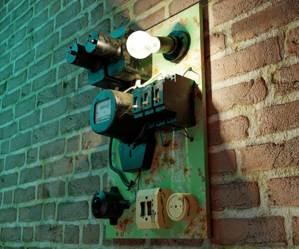 ArtStation - soviet electric shield Low-poly 3D model | Game Assets