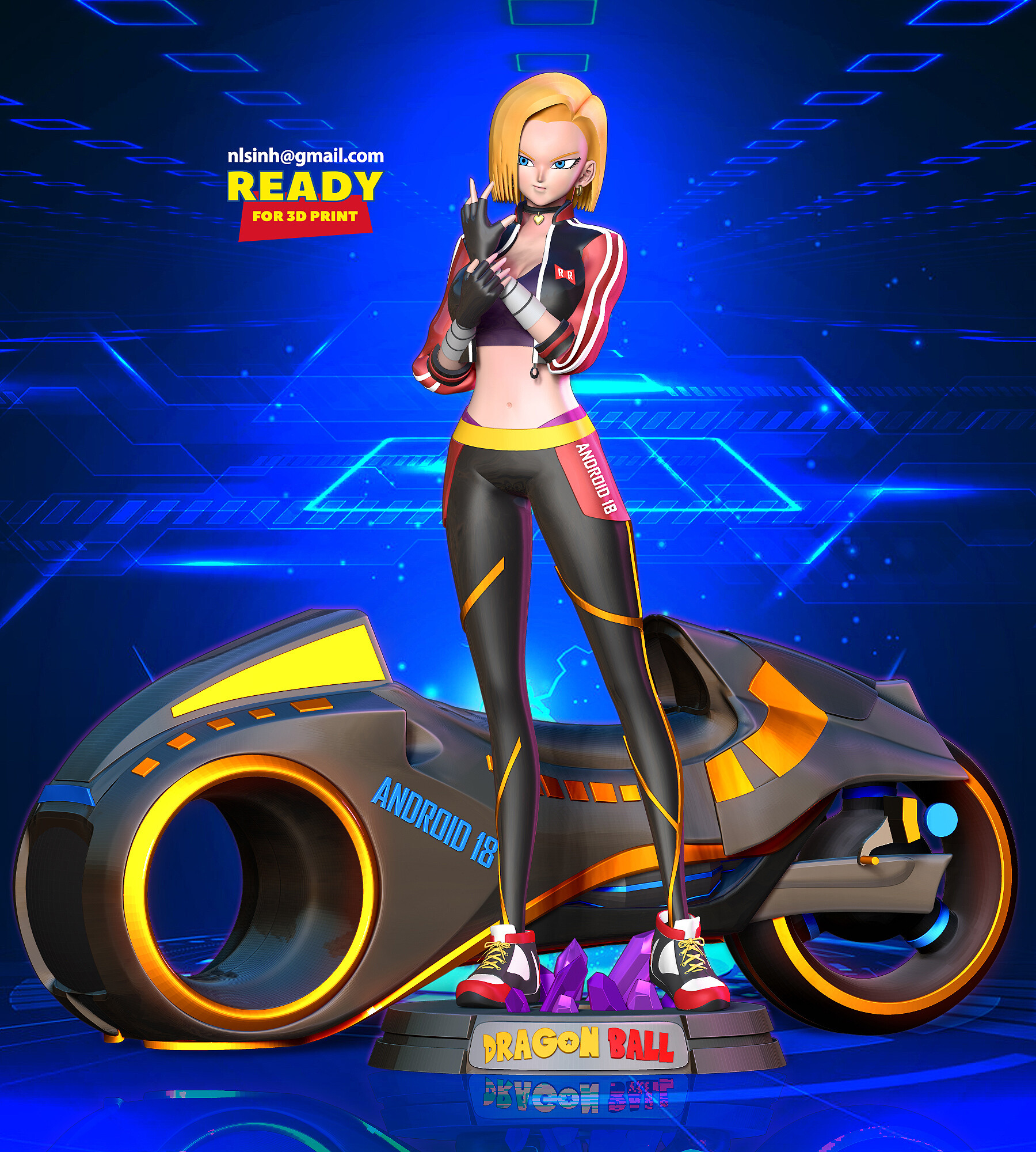 ArtStation - Racer Android 18 | Resources