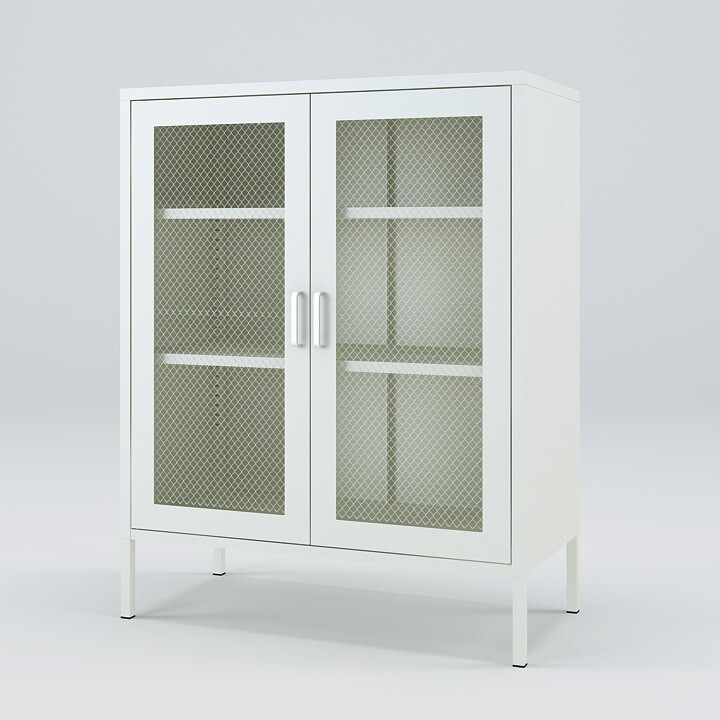 ArtStation - Blanc 3-tier steel transparent mesh storage cabinet ...