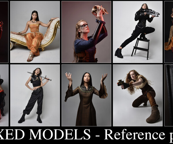ArtStation - x150 Mixed Models - Variety pose reference pack | Resources