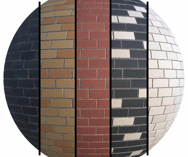 ArtStation - PBR FB24 Brick material in one design and 5 different ...