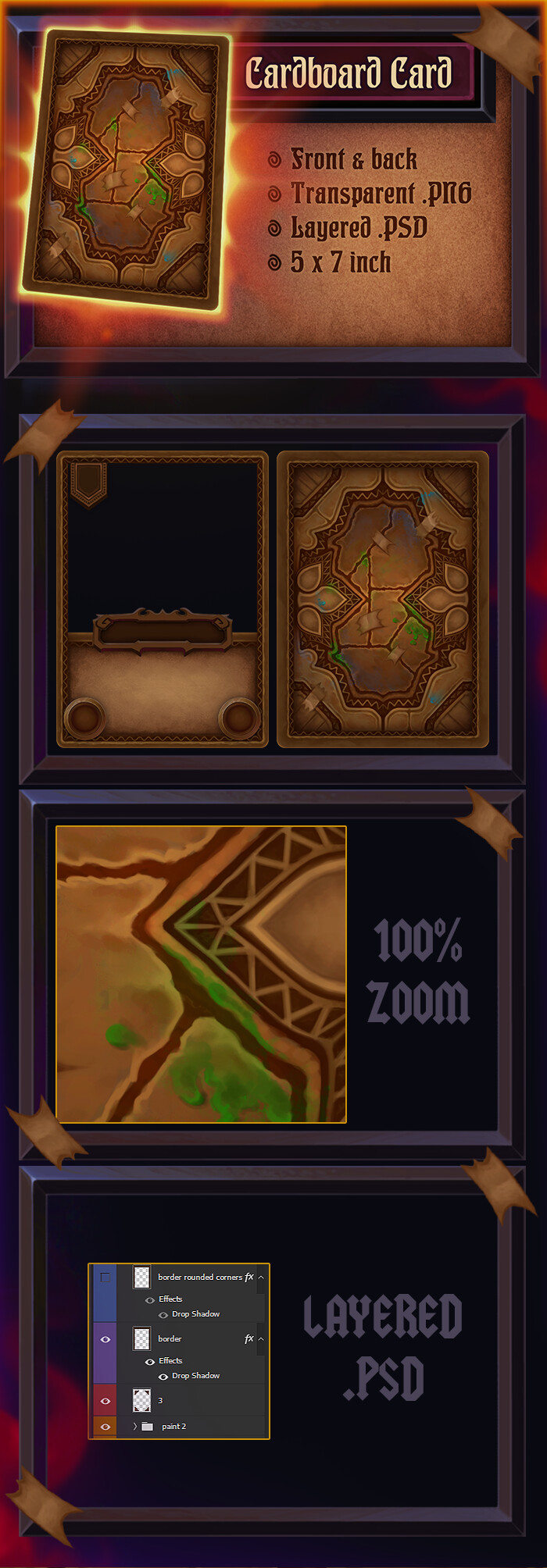 ArtStation - Cardboard Card Template | Game Assets