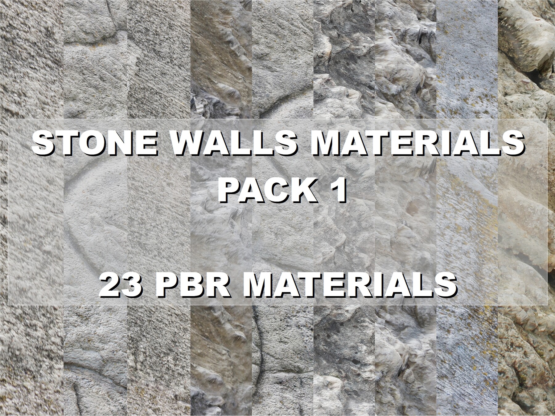 ArtStation - Stone Walls Materials Pack 1 - 23 PBR Materials | Game Assets