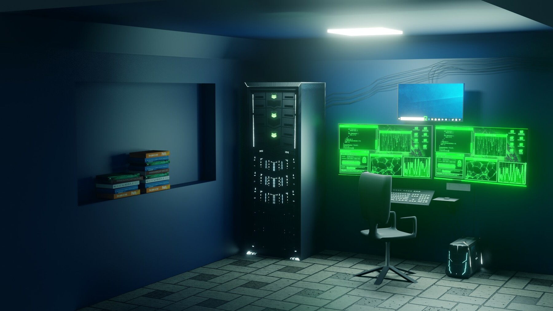 ArtStation - Hacker Workspace - Low poly - Game Ready | Game Assets
