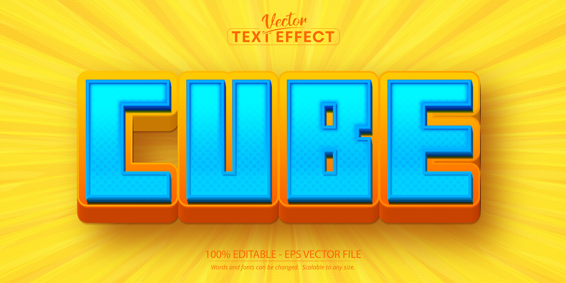 ArtStation - Cube text, 3d cartoon style editable text effect | Artworks