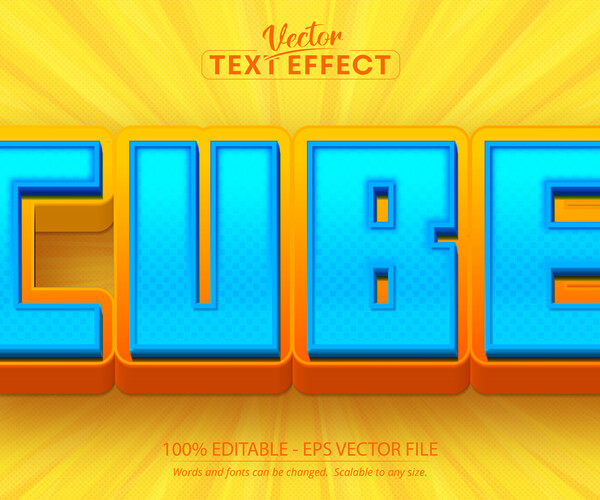 ArtStation - Cube text, 3d cartoon style editable text effect | Artworks