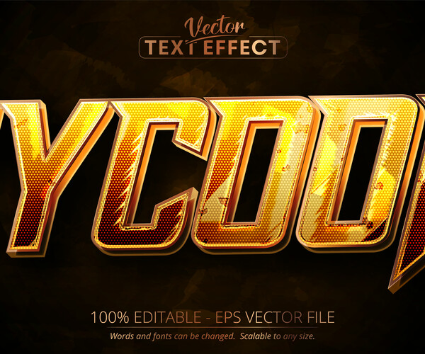 ArtStation - Tycoon text, shiny golden color editable text effect on ...