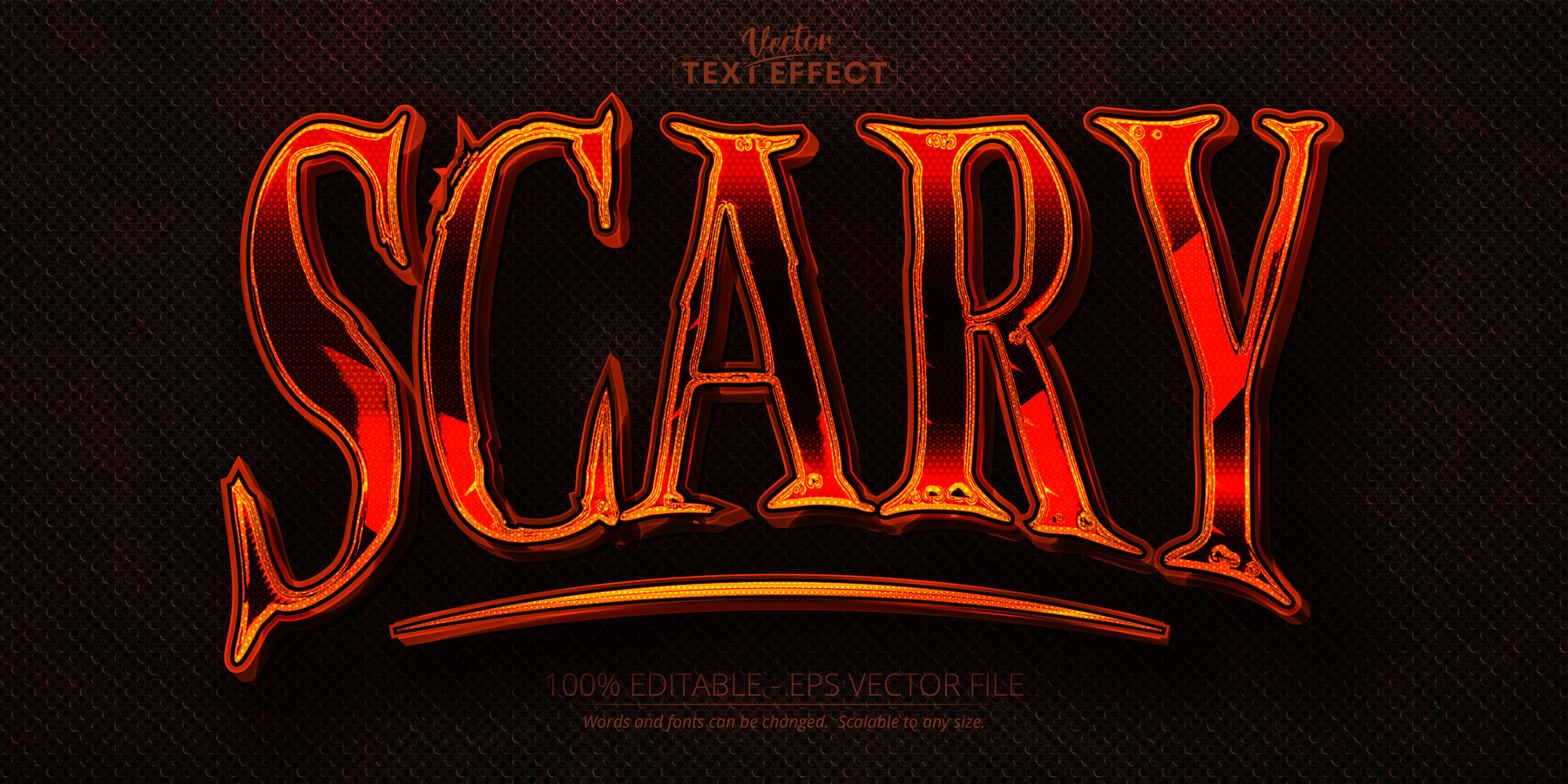 ArtStation - Scary text, orange flame color editable text effect on ...
