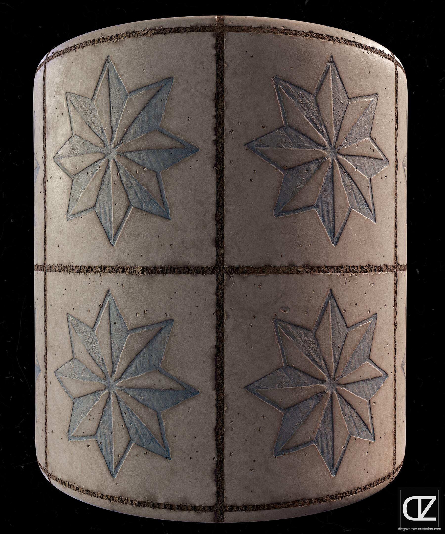 ArtStation - PBR - WORN TILE MATERIAL - 4K | Game Assets