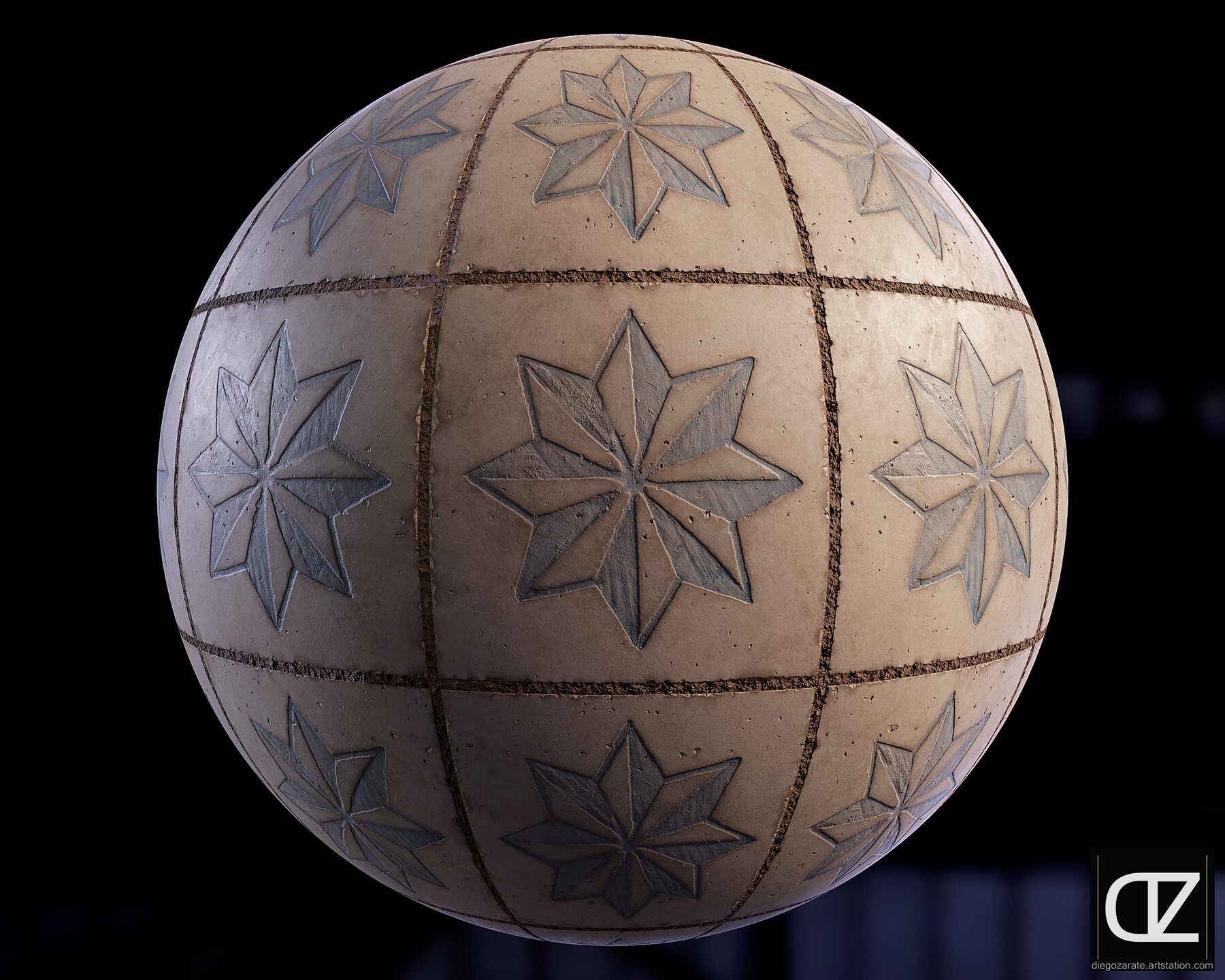 ArtStation - PBR - WORN TILE MATERIAL - 4K | Game Assets