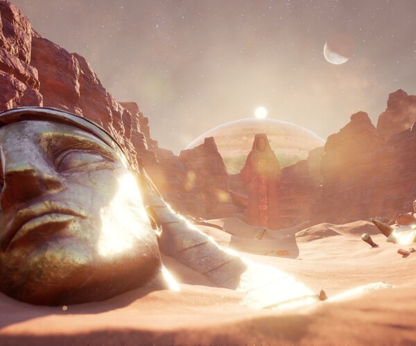 ArtStation - Alien Sandstorm Desert Planet - Egyptian Temple Ruins UE4 ...