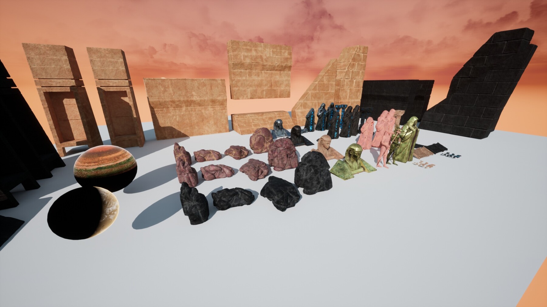 ArtStation - Alien Sandstorm Desert Planet - Egyptian Temple Ruins UE4 ...