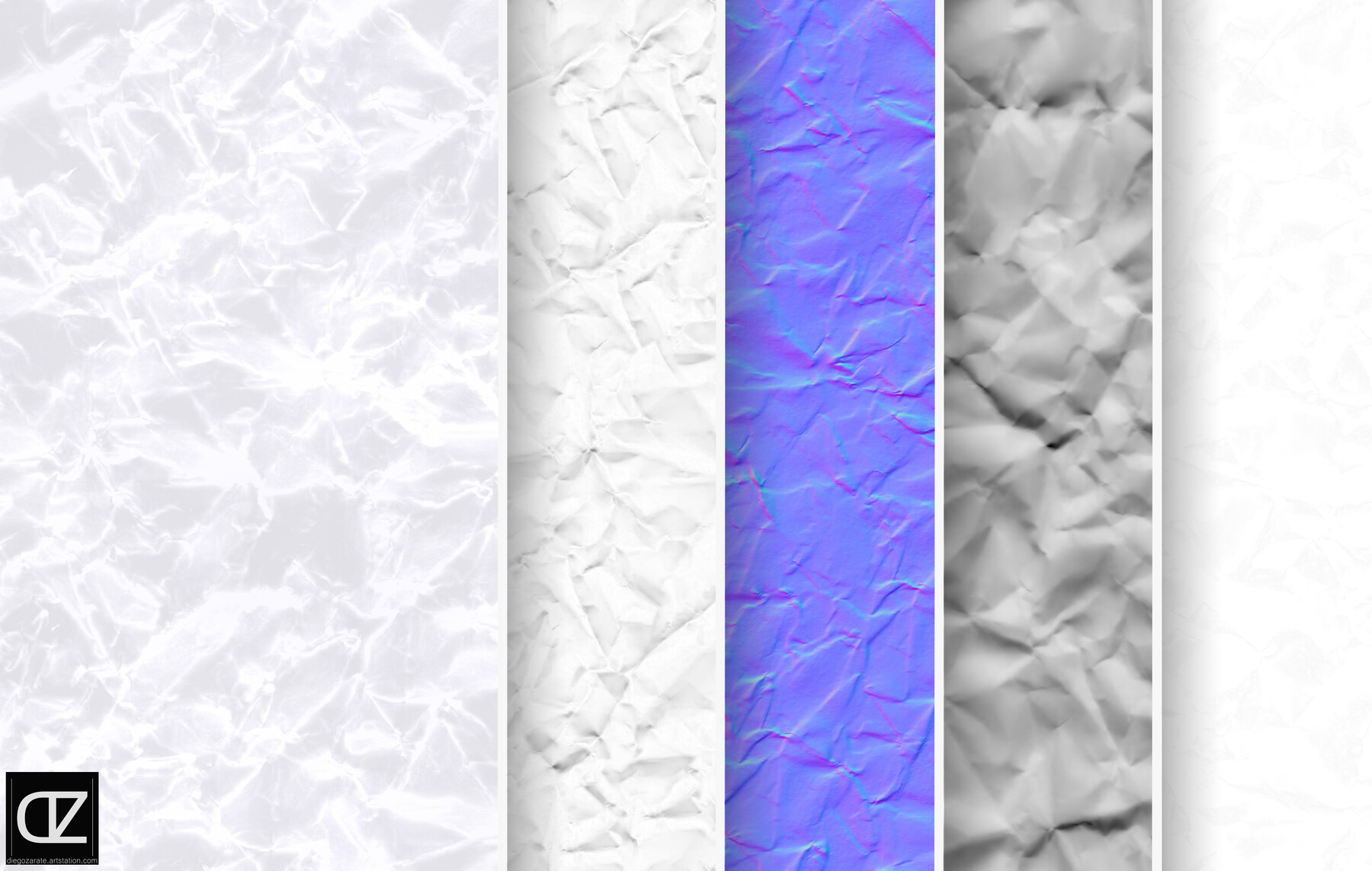 ArtStation - PBR - WRINKLED PAPER - 4K MATERIAL | Game Assets