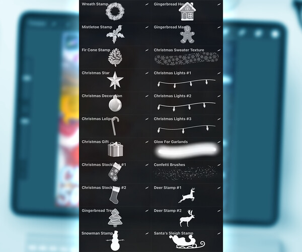 ArtStation - Christmas Brushes Set 50+ (Texture, Garlands, Snow and ...