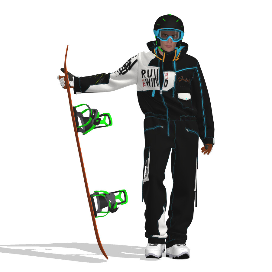 ArtStation - Men's clothing - Snowboard jumpsuit / Clo3d | Marvelous ...