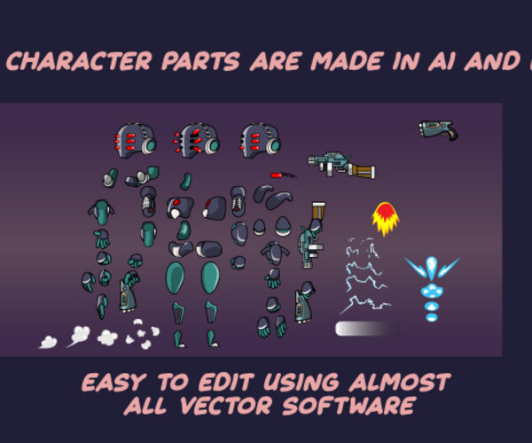 ArtStation - Robot character shoot 'em up | Game Assets